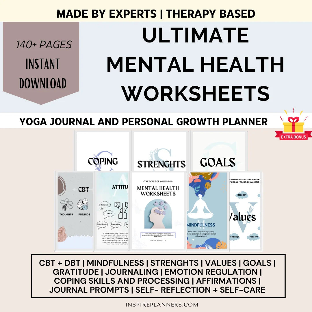Mental Health Worksheets & Resources English | Inspire Planners