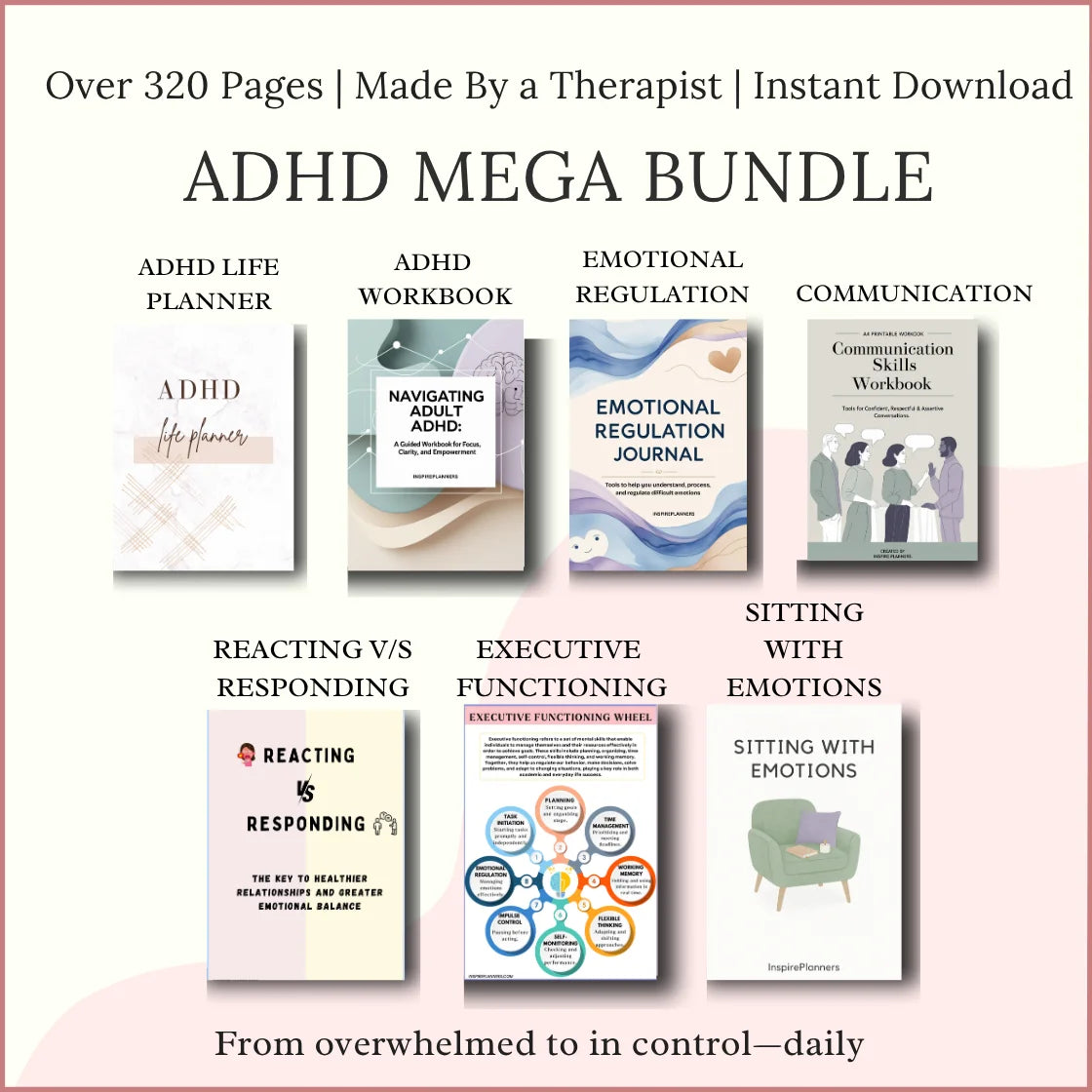 ADHD Mega Bundle - Adult ADHD Worksheets & Organization Tools – Inspire ...