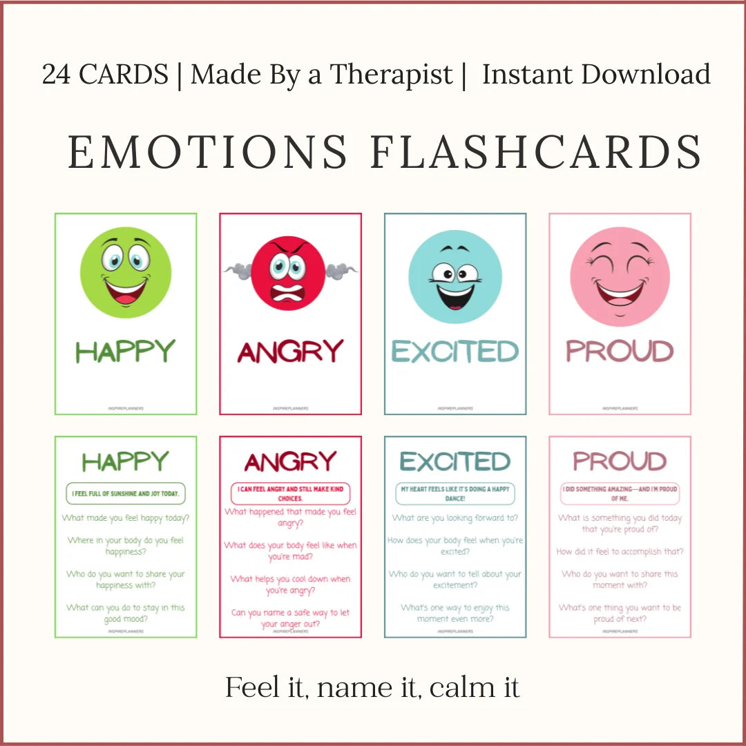 Emotions Flashcards for Kids – Feelings Made Simple – Inspire Planners