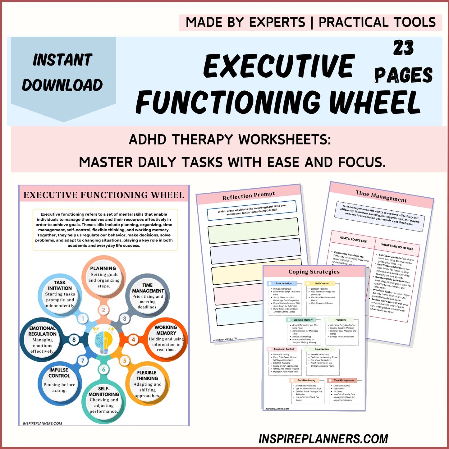 Executive Functioning Wheel Worksheets – Inspire Planners