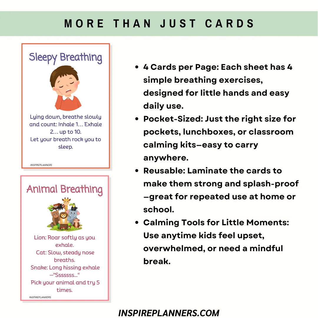 Mindful Breathing Cards – Calm-Down Support for Kids – Inspire Planners