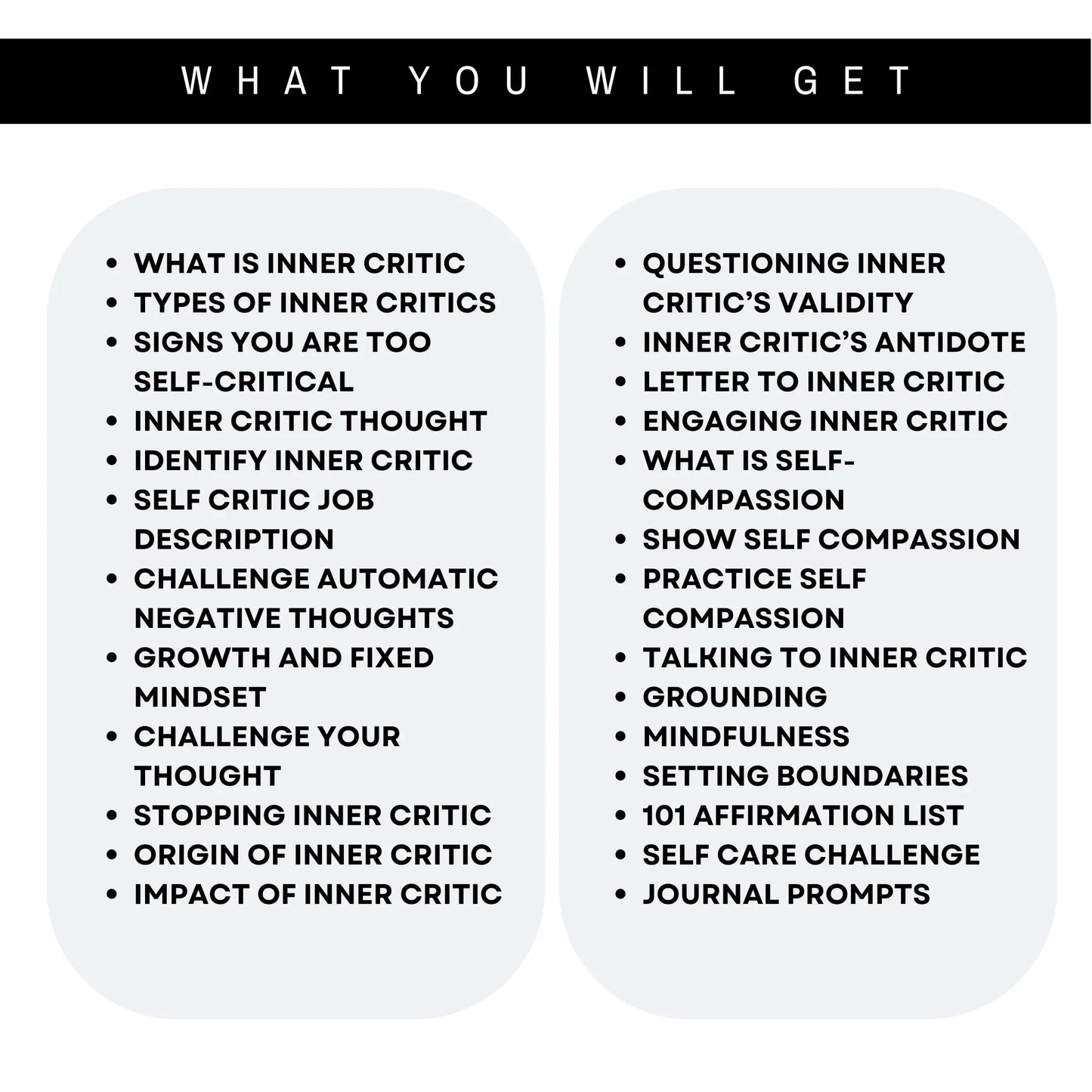 Inner Critic Worksheets : Learn Silencing the Inner Critic – Inspire Planners