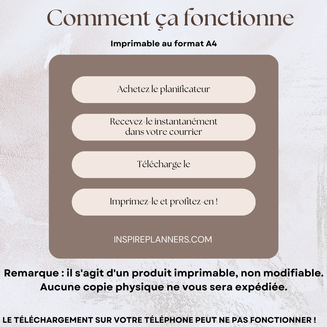 Mental Health Worksheets in French – Inspire Planners