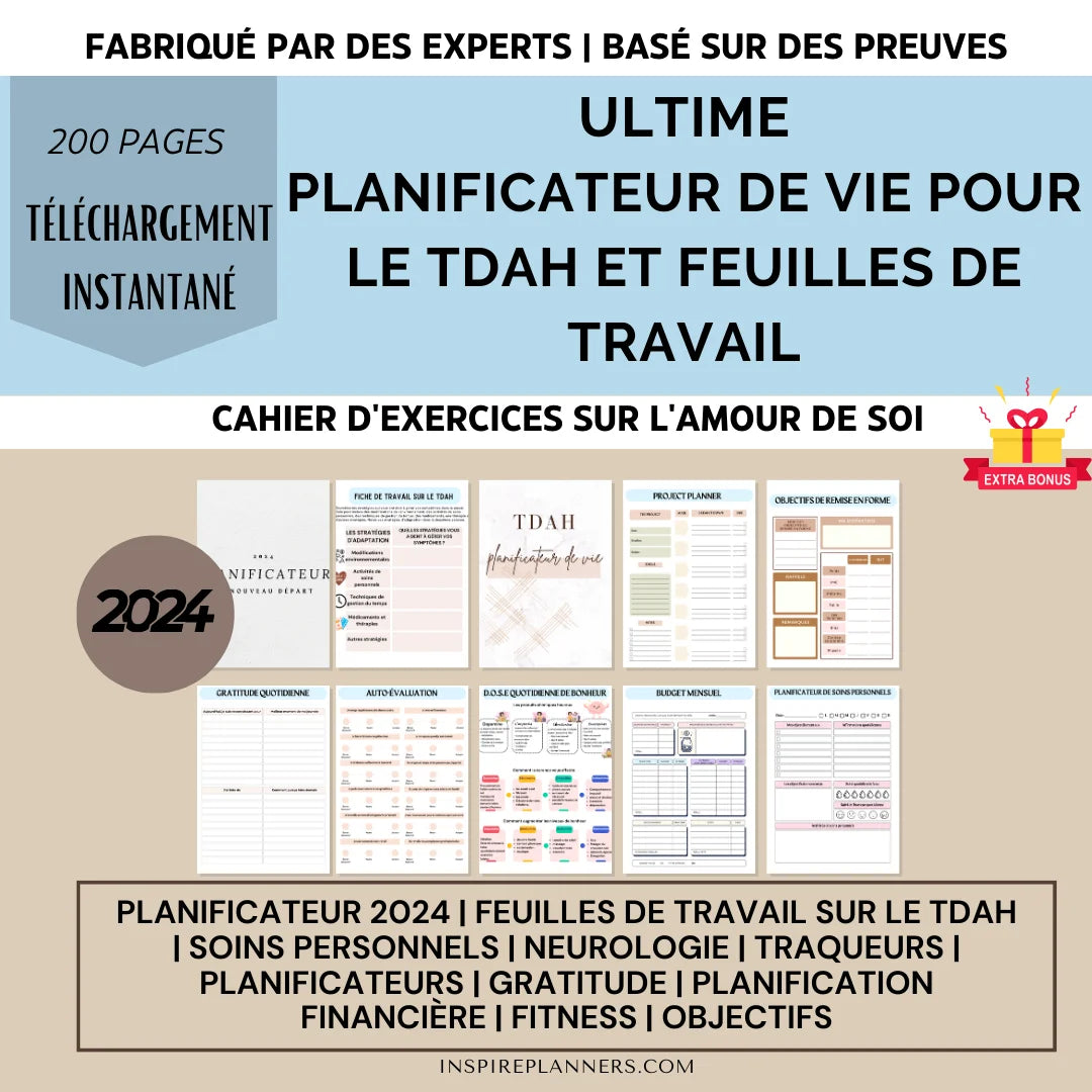 Mental Health Worksheets in French – Inspire Planners