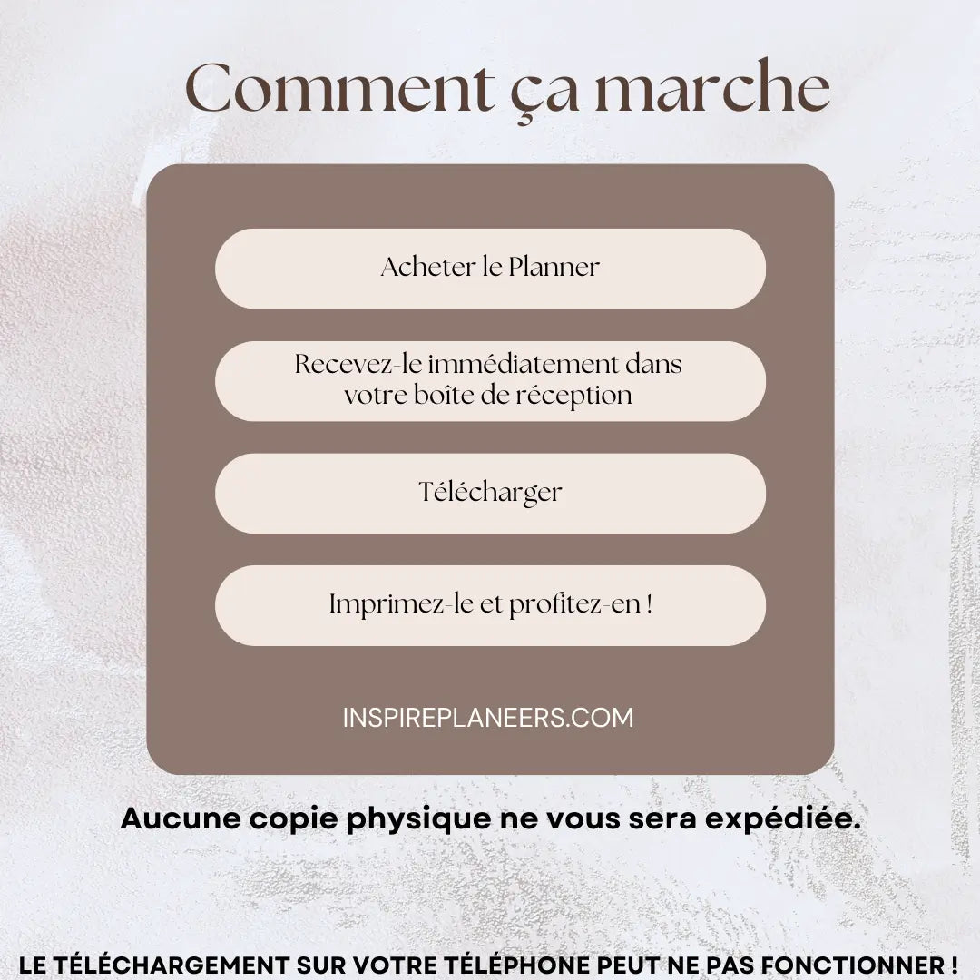 Mental Health Worksheets in French – Inspire Planners