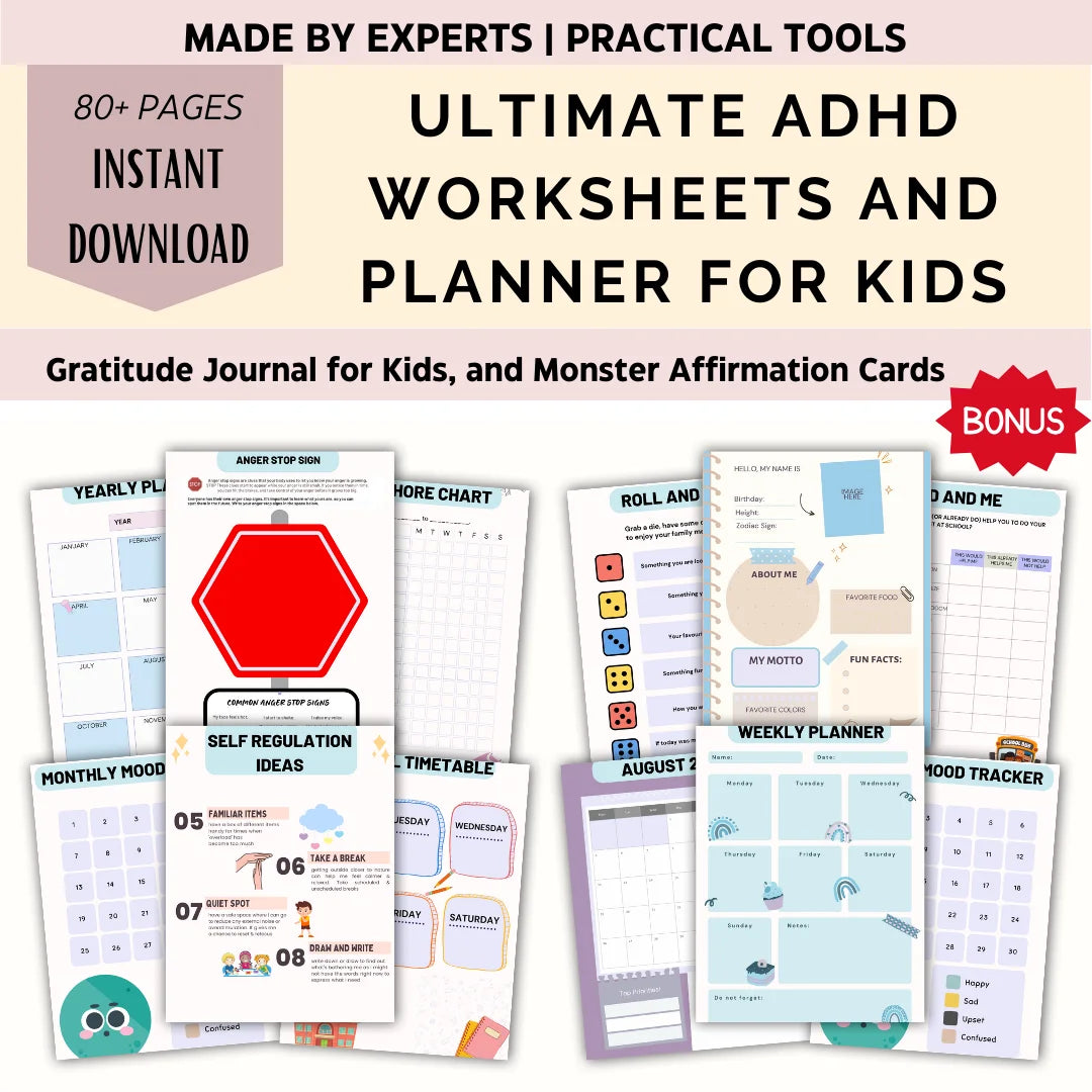 Pianificatore ADHD definitivo e fogli di lavoro per bambini – Inspire ...