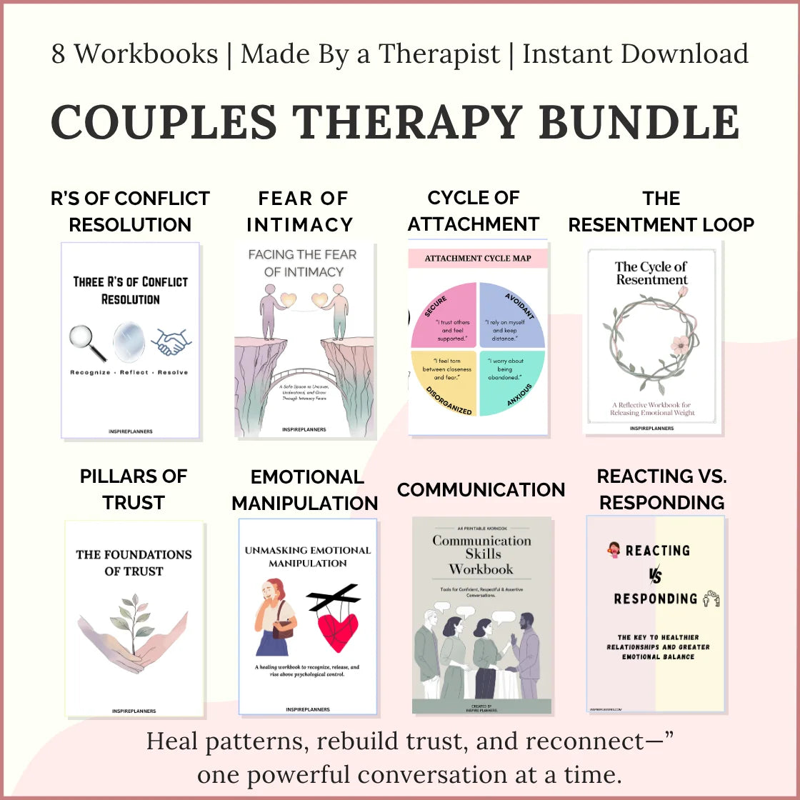 Couples Therapy Worksheets Bundle – Printable Relationship Workbooks – Inspire Planners
