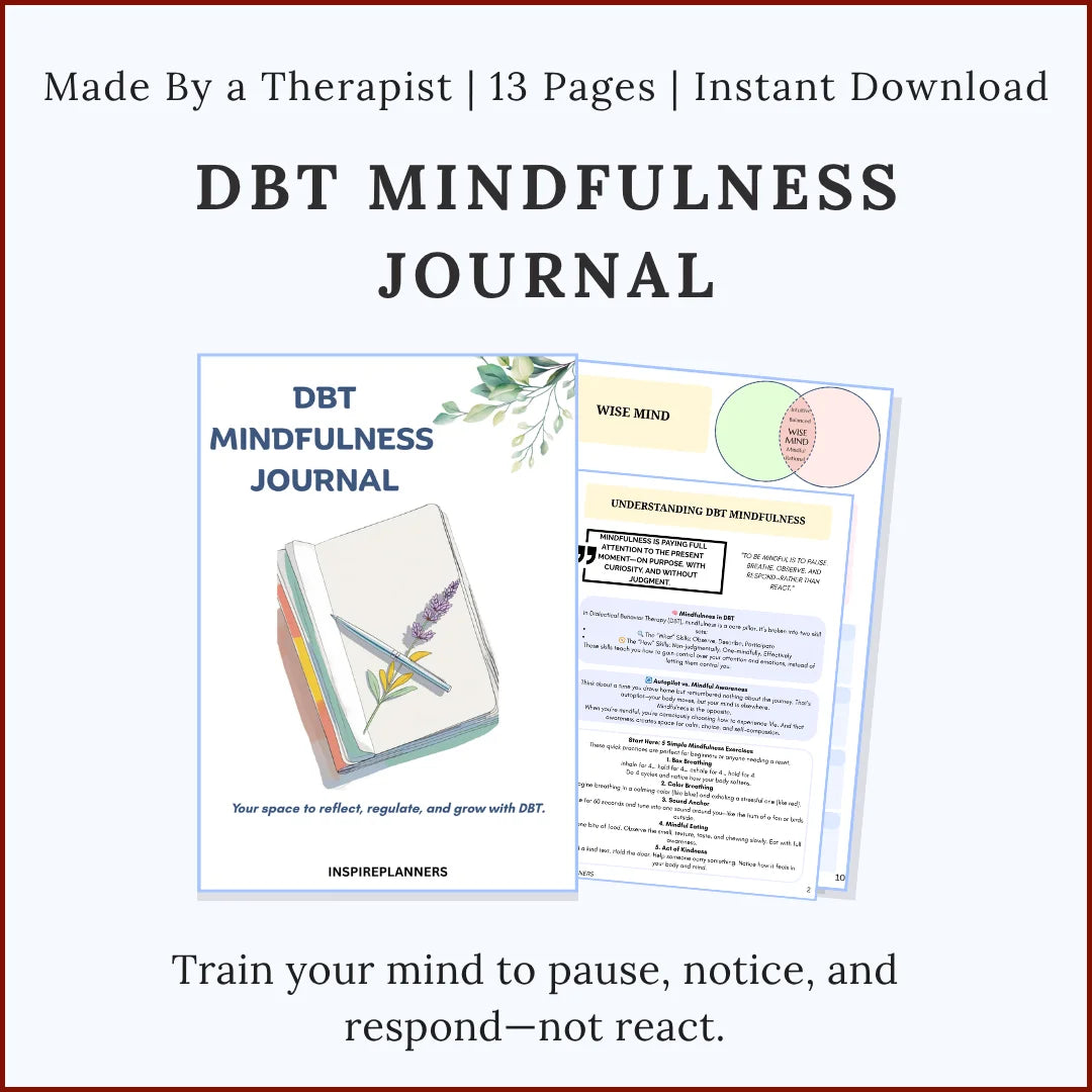 DBT Mindfulness Journal – Build Emotional Awareness & Activate Wise ...