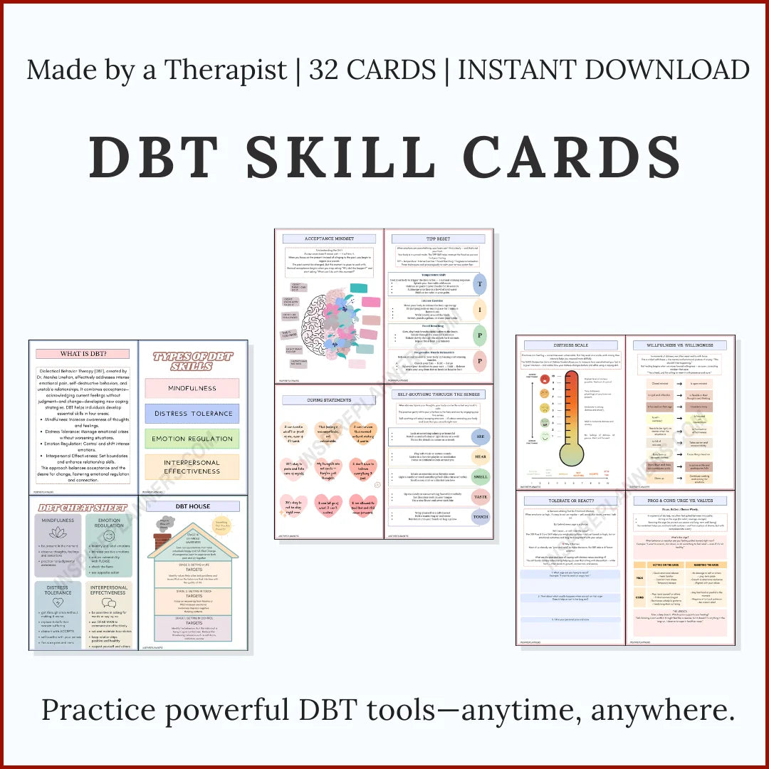 DBT Skill Cards – Real-Life Tools for Emotional Regulation & Anxiety ...