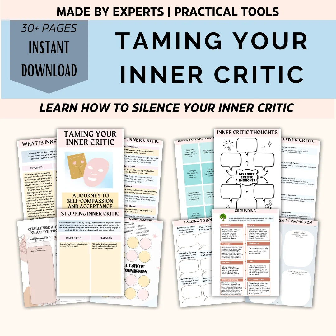 Inner Critic Worksheets : Learn Silencing the Inner Critic – Inspire Planners
