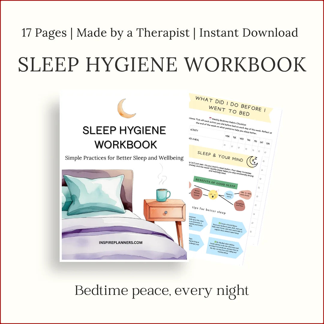 Sleep Hygiene Workbook – Calm Nights for Kids and Adults – Inspire Planners