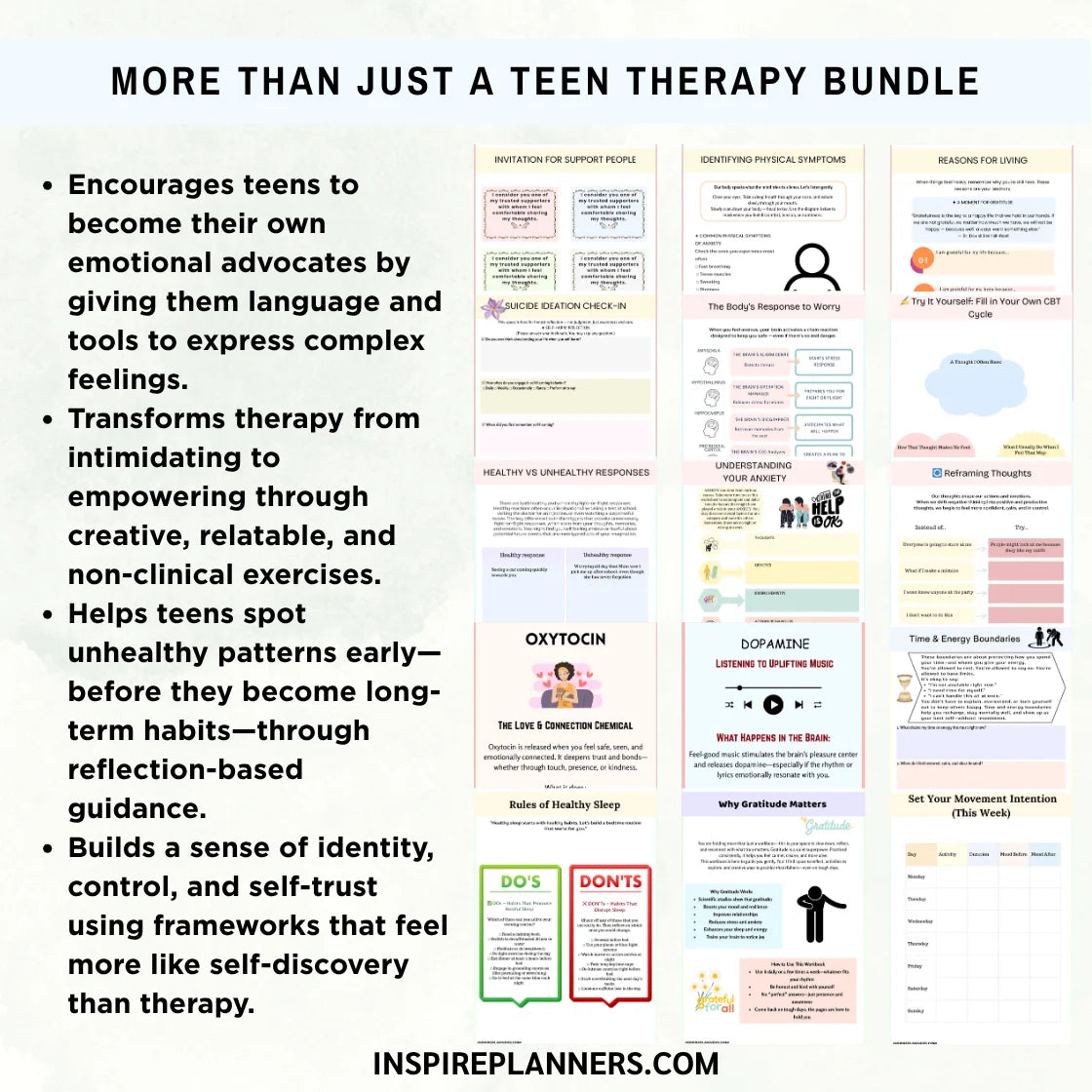 Mental Health Worksheets & Coping Skills Resources | Inspire Planners