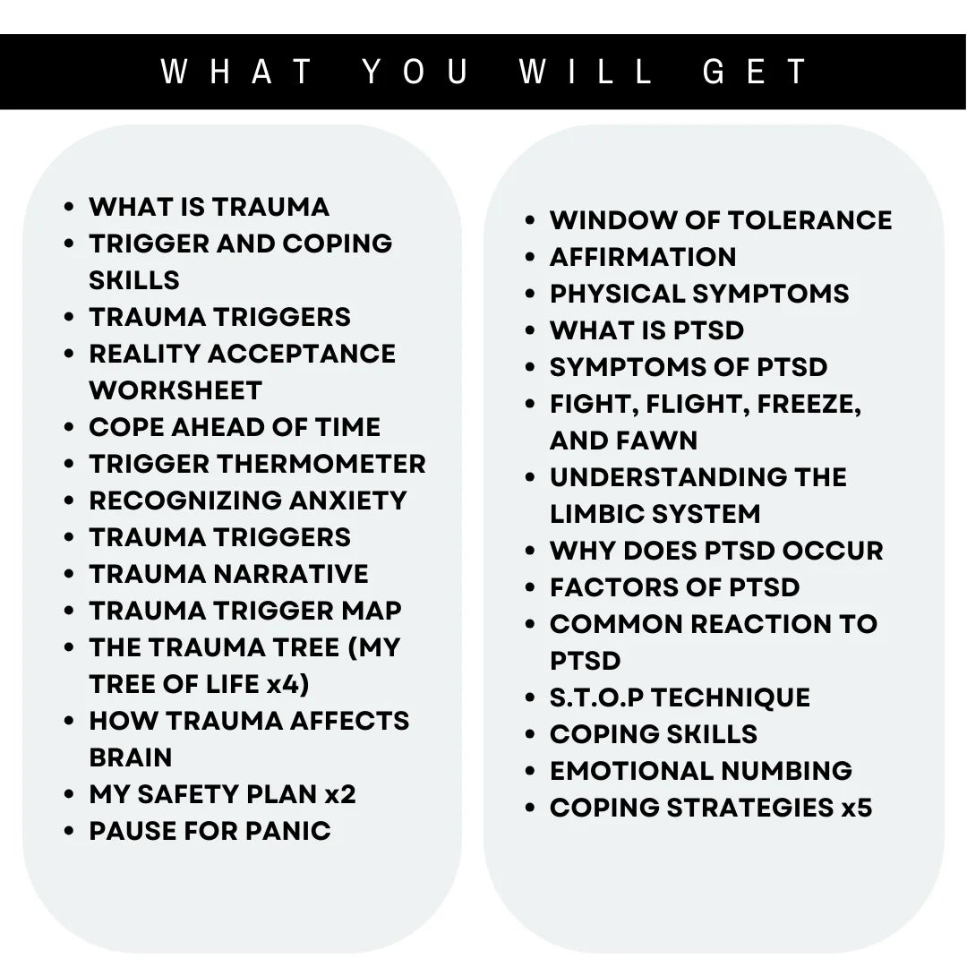 Trauma Worksheets - Recovery & Healing Resources | Inspire Planners